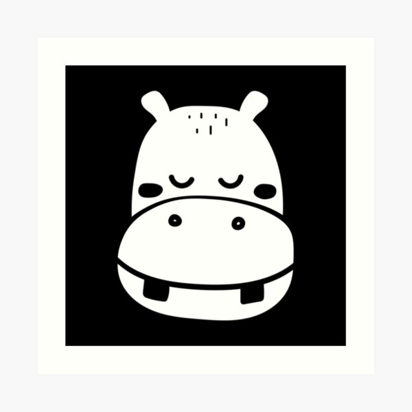 Hippo Face Clipart Black And White