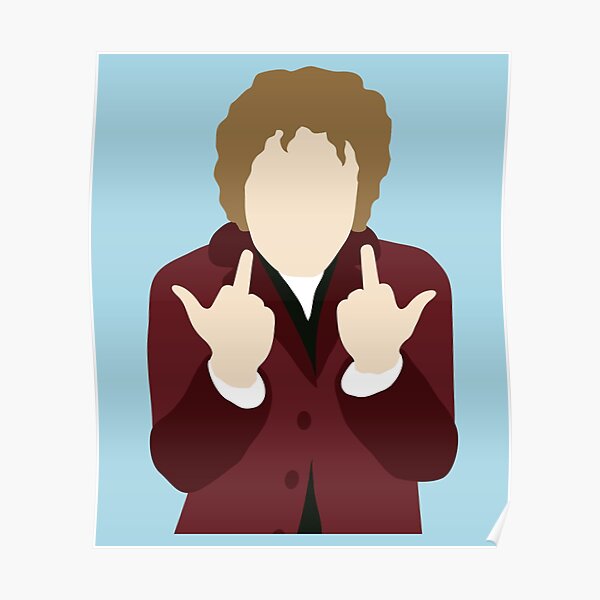"Bilbo Baggins Martin Freeman Flipping Off Bird minimalist silhouette ...