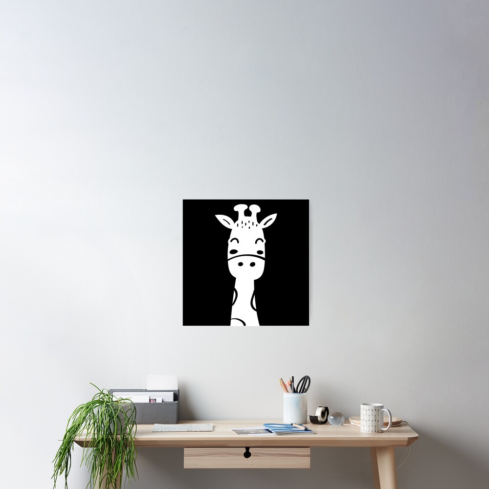 "High Contrast Baby Giraffe - Black & White Sensory" Poster for Sale by ...