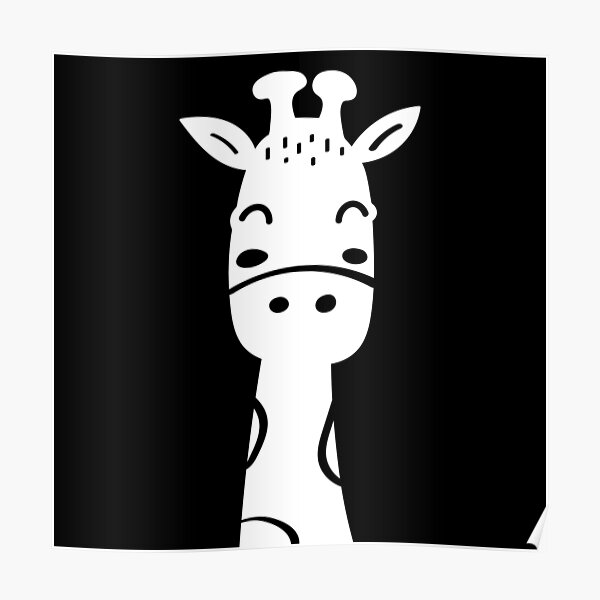 "High Contrast Baby Giraffe - Black & White Sensory" Poster for Sale by ...