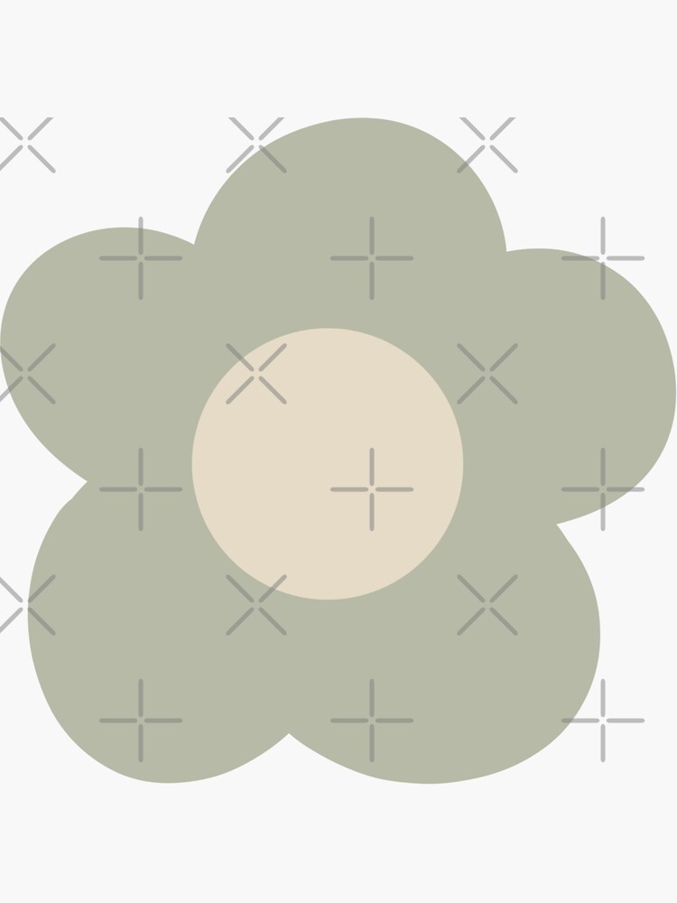 "simple sage green flower" Sticker for Sale by carlygesell | Redbubble