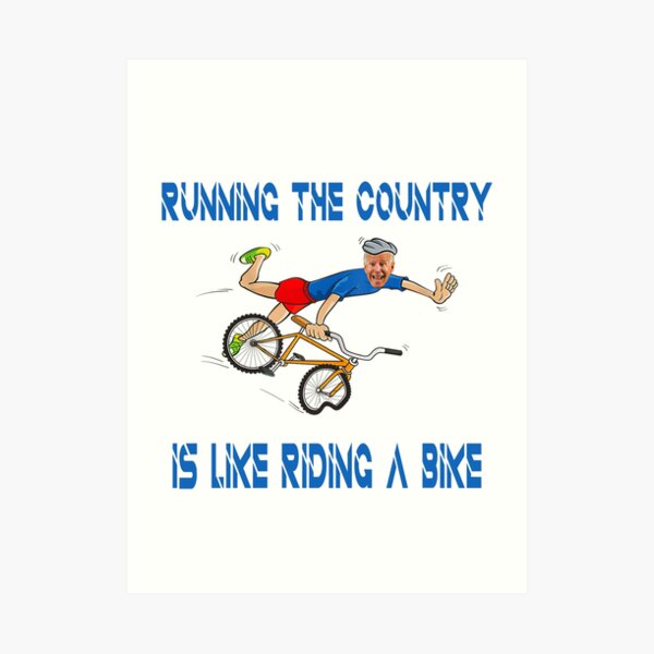 Lámina artística «Joe Biden Bike Meme - Joe Biden cayéndose de la ...