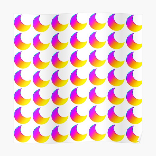 "Neon Chrome Moon Pattern" Poster for Sale by Ti-Media | Redbubble
