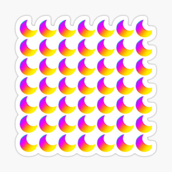 "Neon Chrome Moon Pattern" Sticker for Sale by Ti-Media | Redbubble