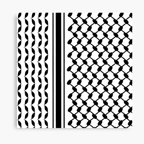 "Keffiyeh and Lines in Black" Canvas Print for Sale by muniralawi ...