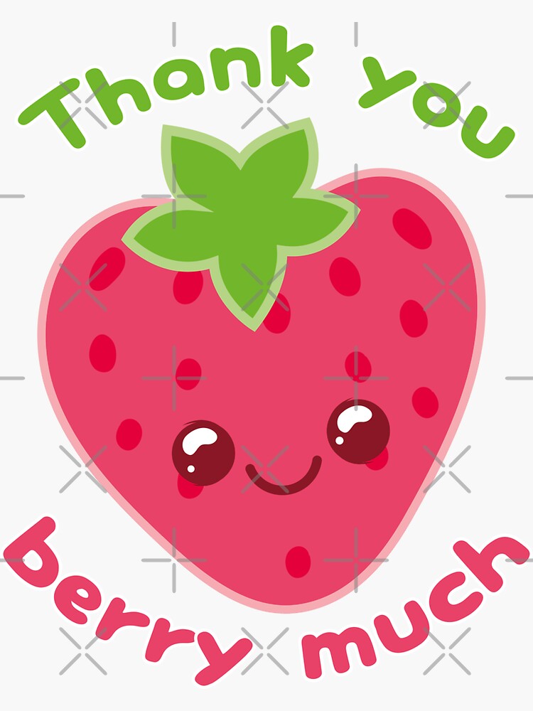 "Thank you berry much, funny pun" Sticker for Sale by paubaz | Redbubble