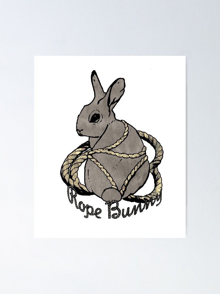 ""Rope Bunny" Shibari Japanese Rope Bondage (Gray)" Poster for Sale by ...