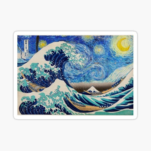"The Starry Tsunami" Sticker for Sale by Kantosilks | Redbubble