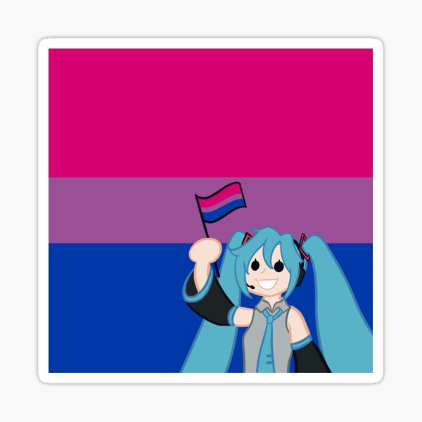 "Bisexual Flag Hatsune Miku" Sticker for Sale by Vee-s-World-111 ...