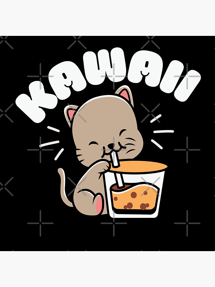 "Original kawaii cat drinking boba" Sticker for Sale by FurioInc ...