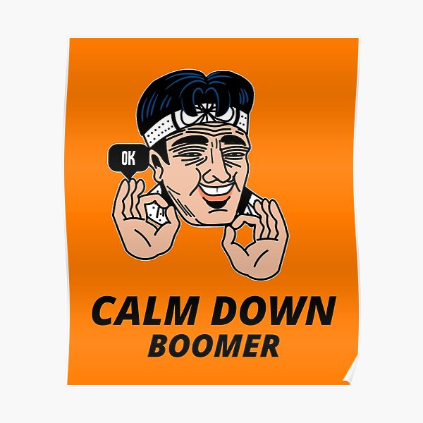 "Calm Down Boomer meme" Poster for Sale by LoveForDesign | Redbubble
