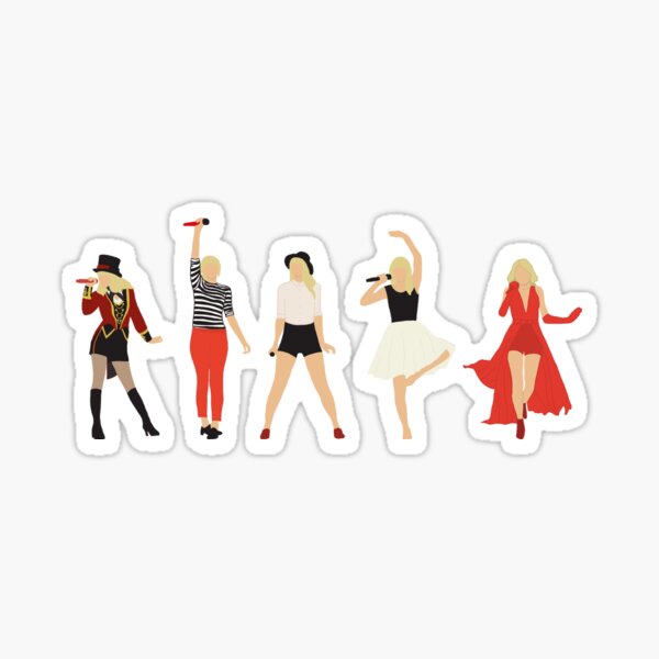 "Taylor Swift Red Tour Outfits" Sticker for Sale by Pthsammy | Redbubble