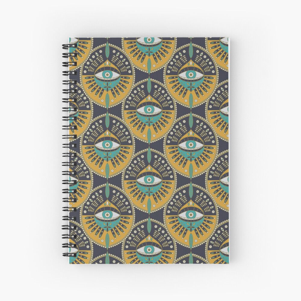 "Tribal Evil Eye Pattern" Spiral Notebook for Sale by musingtree ...