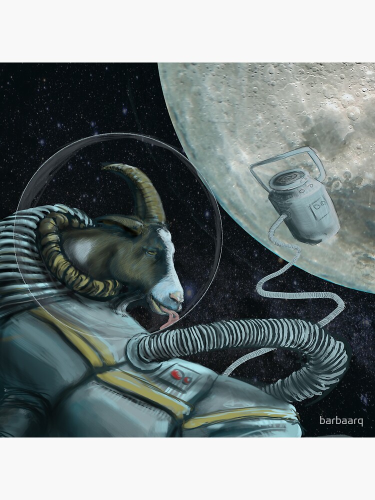 "Space Goat" Sticker for Sale by barbaarq | Redbubble