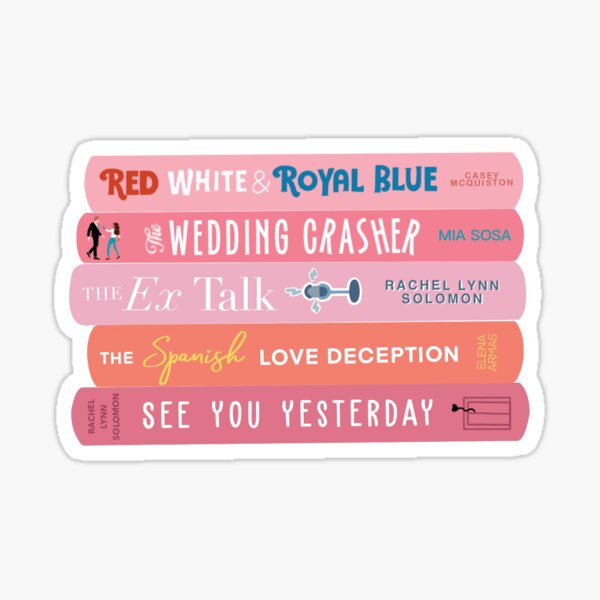 "Pink RomCom Book Stack" Sticker for Sale by jamierz | Redbubble
