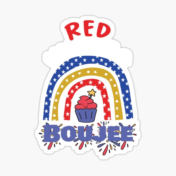 "RED WHITE AND BOUGIE - Rainbow American Flag Essential T-Shirt ...