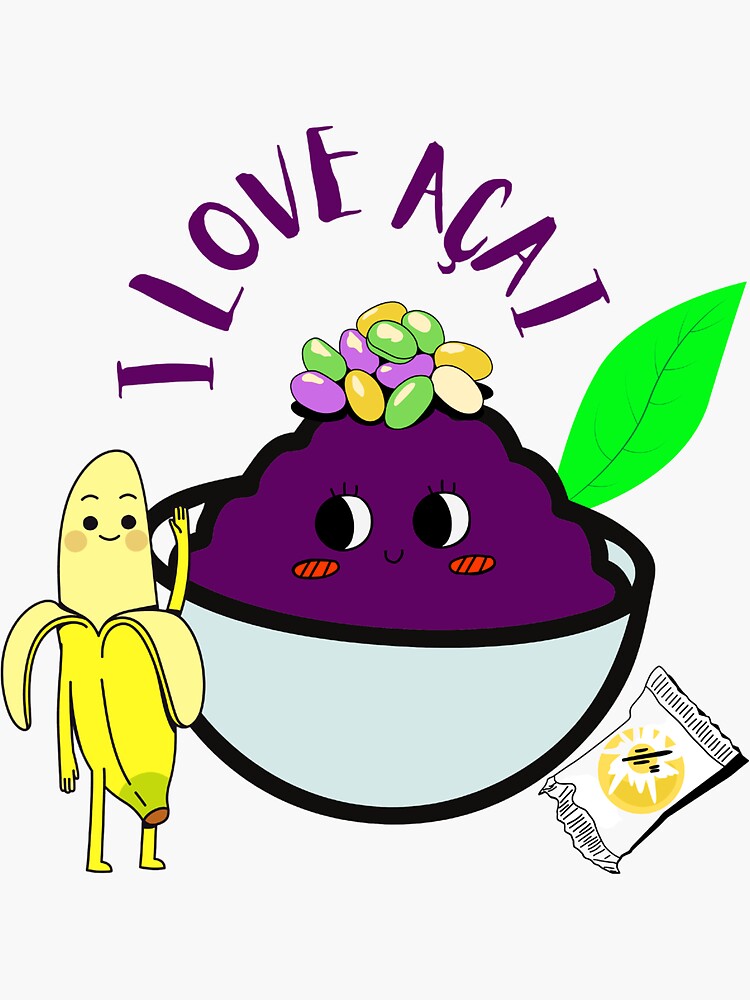 "I Love açai " Sticker for Sale by JDartes | Redbubble