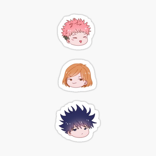 "jujutsu kaisen jjk chibi trio head" Sticker for Sale by viyaura ...