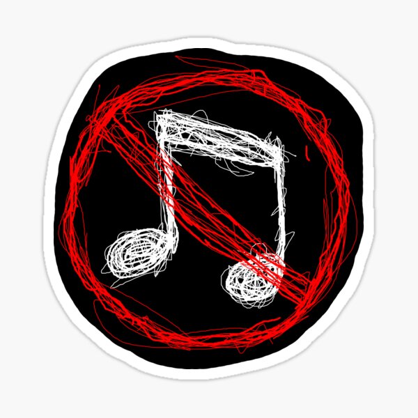 "Dark and Gritty Anti-Music Noise symbol" Sticker for Sale by ...