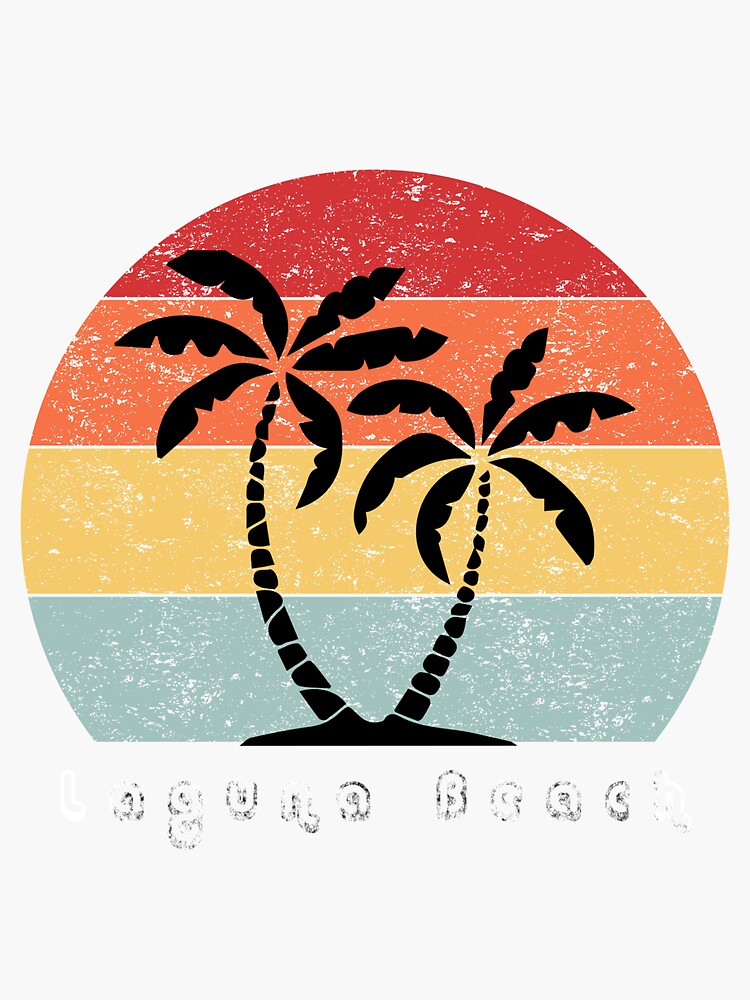 "Laguna Beach CA Vintage 70s Retro Throwback Design" Sticker for Sale ...
