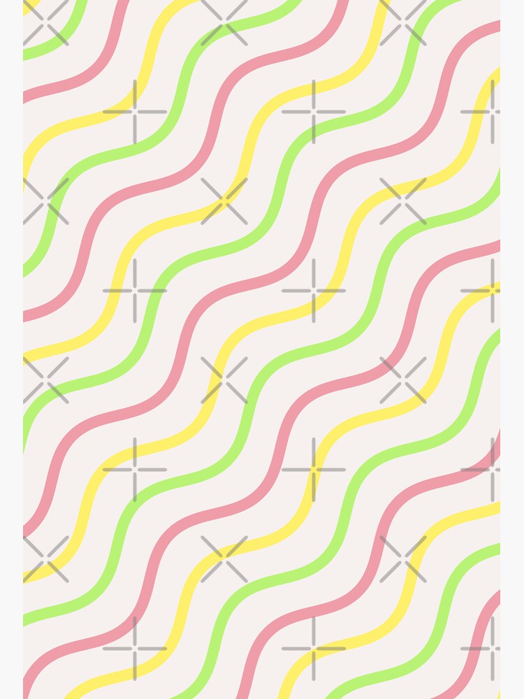 "Colorful Abstract Bright Yellow And Green Wavy Lines Pattern " Sticker ...