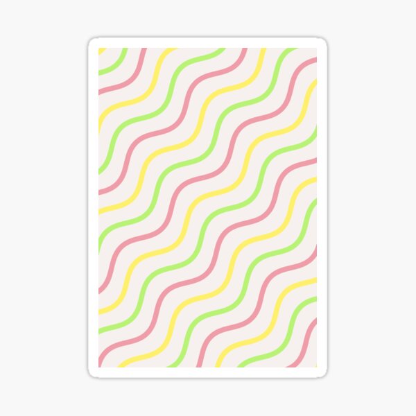 "Colorful Abstract Bright Yellow And Green Wavy Lines Pattern " Sticker ...