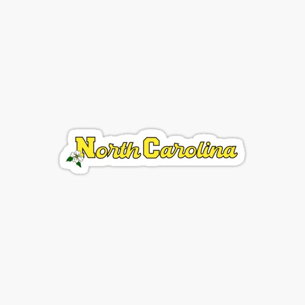 "Yellow North Carolina Lettering" Sticker for Sale by ecoastapparel ...