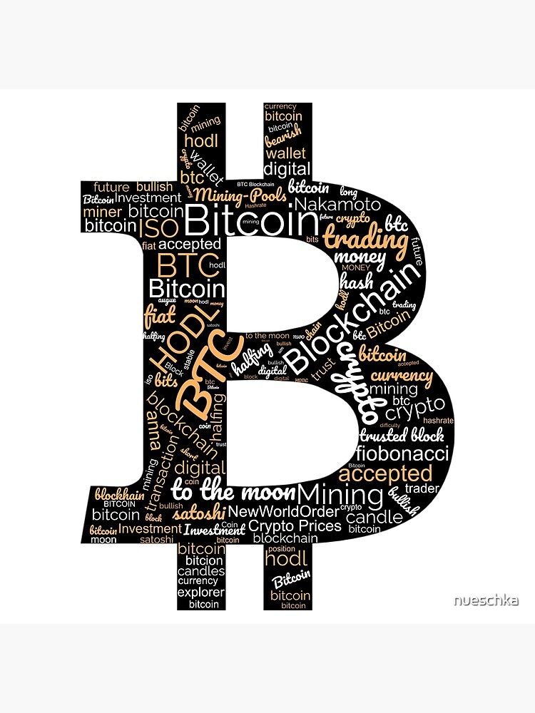 "Bitcoin BTC Crypto Word Cloud Art" Poster for Sale by nueschka | Redbubble
