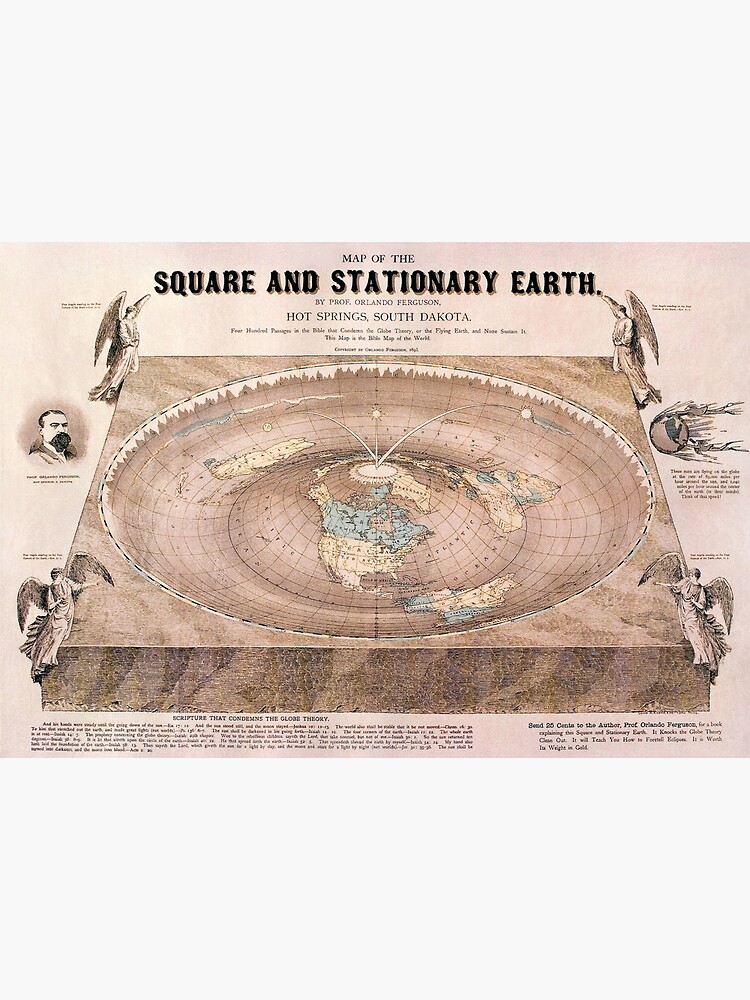 "Orlando Ferguson 1893 | Flat Earth Map | Square and Stationary" Art ...