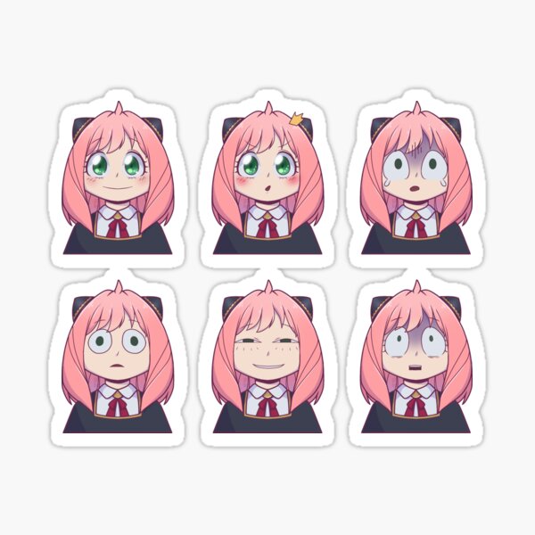 "Anya faces - sticker pack" Sticker for Sale by Akkun-97 | Redbubble