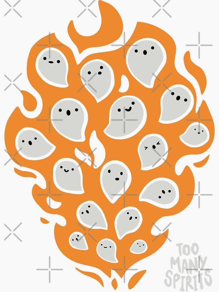 "Watcher Merch Too Many Spirits Ghosties Flame" Sticker for Sale by ...