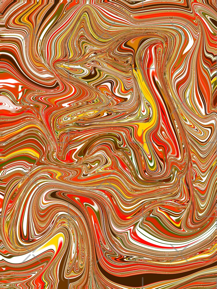 "Autumn Fall Brown Aesthetic Liquid Marble Swirl Abstract" Sticker for ...
