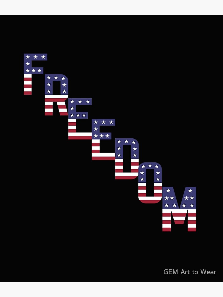 "FREEDOM. 4th Of July, Independence Day Design with Statue of Liberty ...