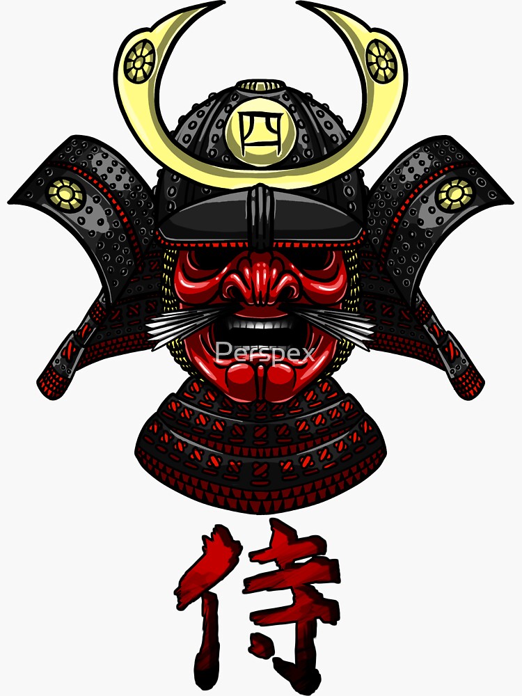 "Samurai Kabuto" Sticker for Sale by Perspex | Redbubble