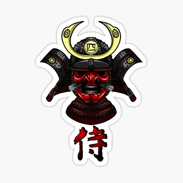 "Samurai Kabuto" Sticker for Sale by Perspex | Redbubble