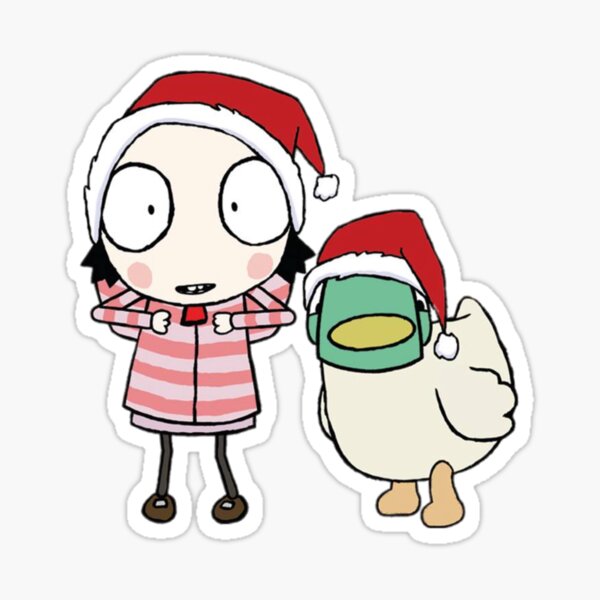 "Cute Sarah and Duck Children Cartoon Christmas" Sticker for Sale by ...