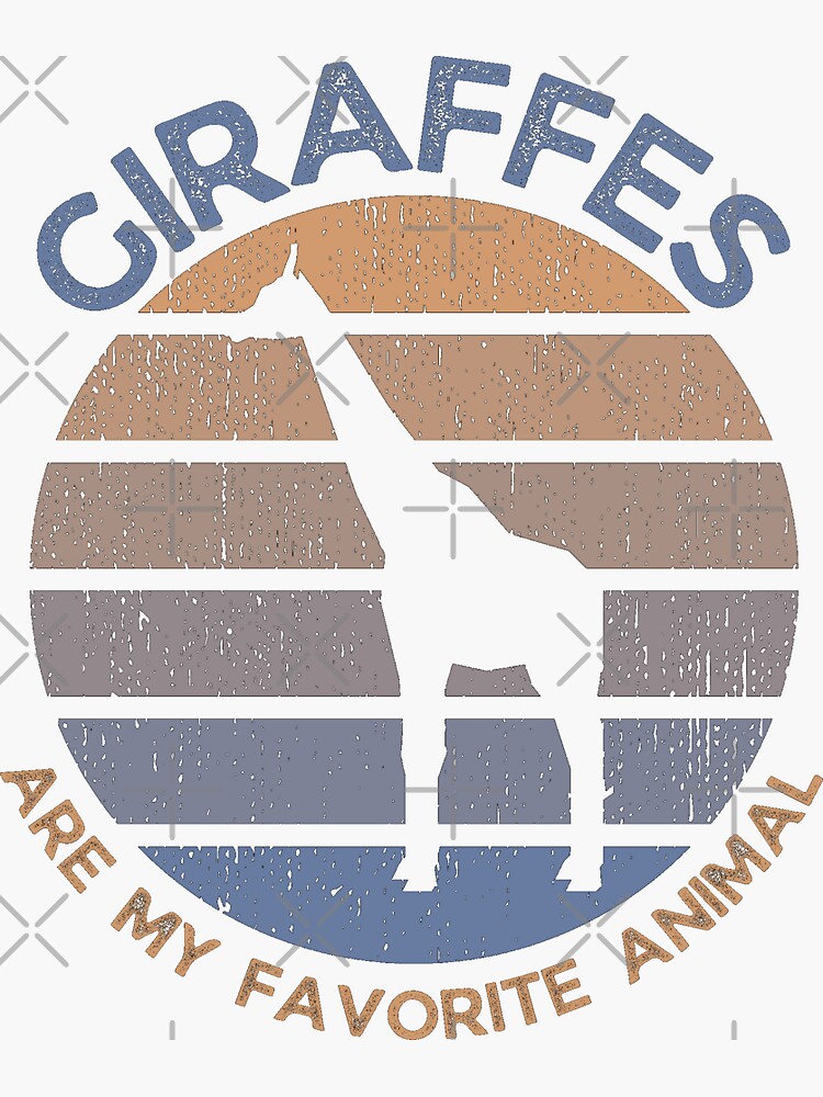 "Giraffes Are My Favorite Animal Sunset Design" Sticker for Sale by ...