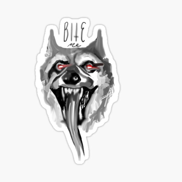 "Bite Me Sticker " Sticker for Sale by SILKjade | Redbubble