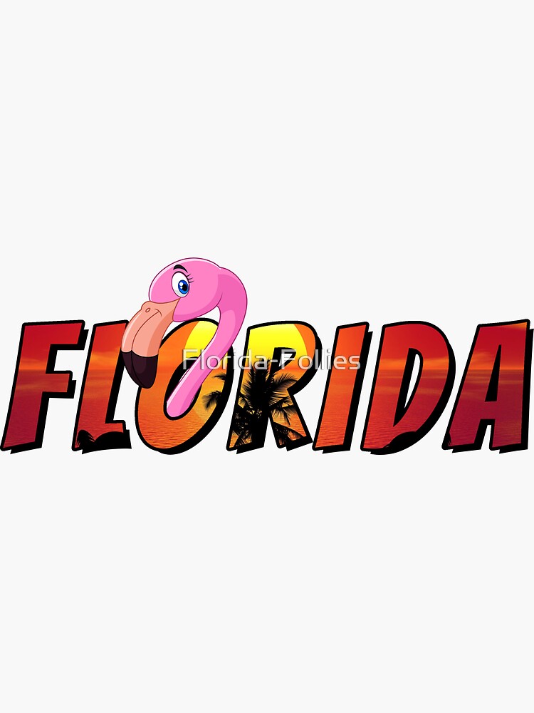"Florida Retro Flamingo Design" Sticker for Sale by Florida-Follies ...