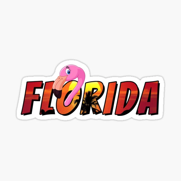 "Florida Retro Flamingo Design" Sticker for Sale by Florida-Follies ...