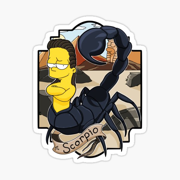"Scorpio zodiac sign cartoon adaptation" Sticker for Sale by Sikee ...