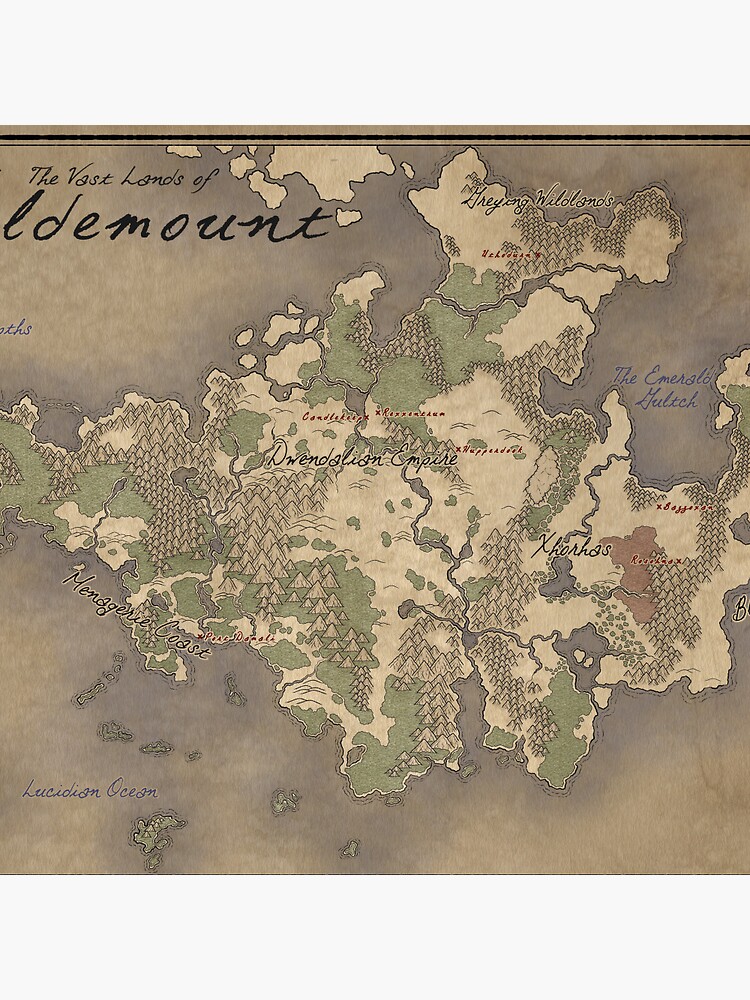 "Map of Wildemount - Critical Role (added cities)" Pin for Sale by ...