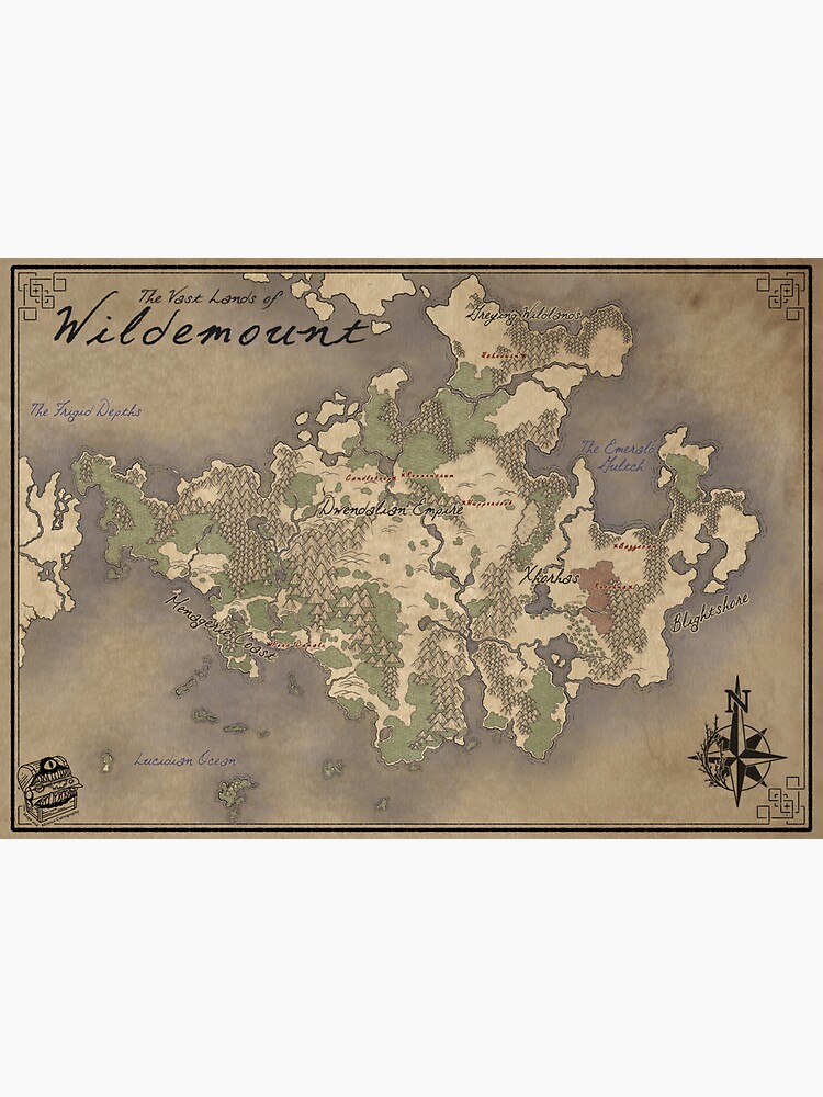 "Map of Wildemount - Critical Role (added cities)" Sticker for Sale by ...