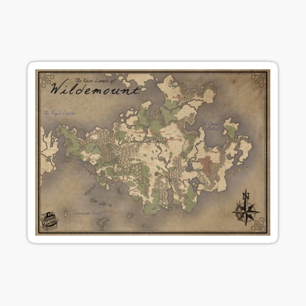 "Map of Wildemount - Critical Role (added cities)" Sticker for Sale by ...
