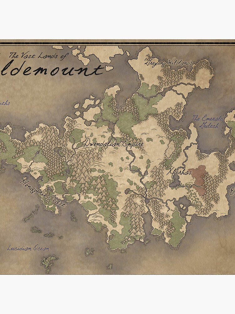 "Map of Wildemount - Critical Role" Pin by mapsandmimics | Redbubble