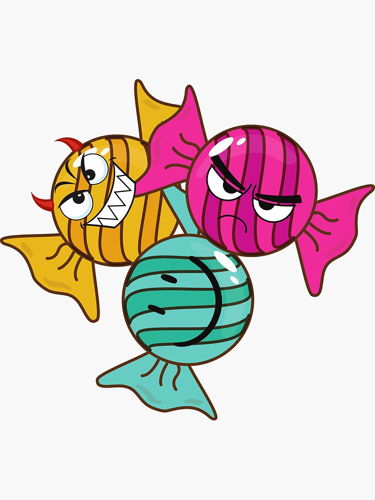 "Funny candy face" Sticker for Sale by NQV-Artist | Redbubble