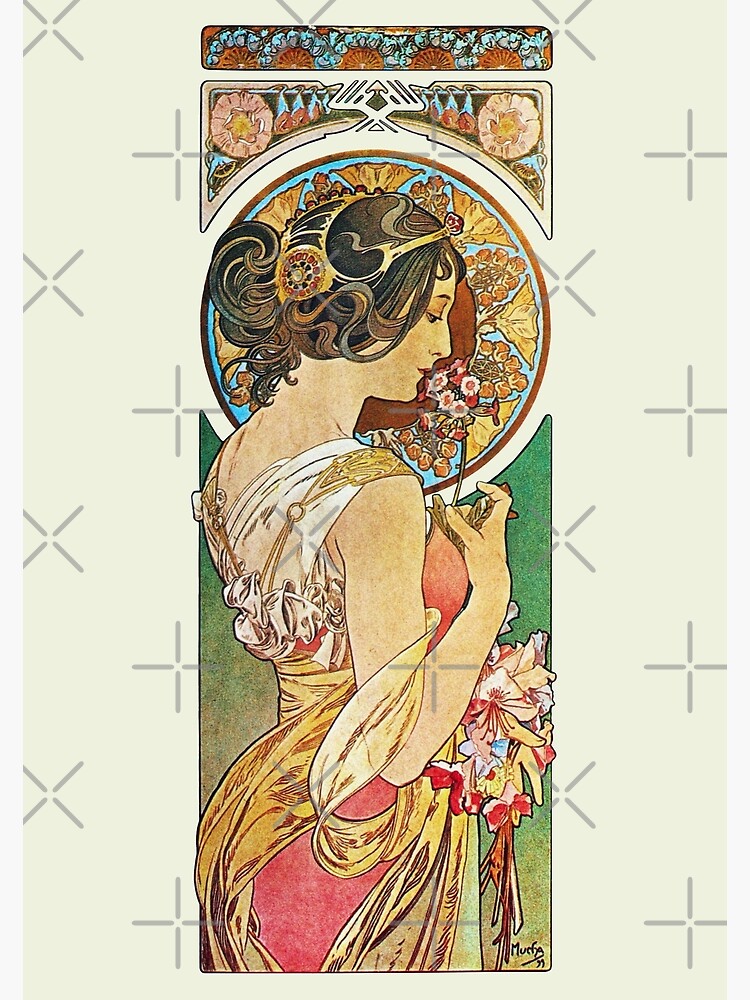 "La Primevere Mucha Vintage Lithograph - Primrose 1899 Reproduction ...
