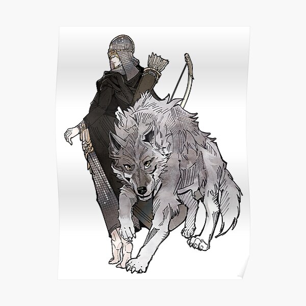 "Elden Ring Wolf" Poster for Sale by MeaganJacobi | Redbubble