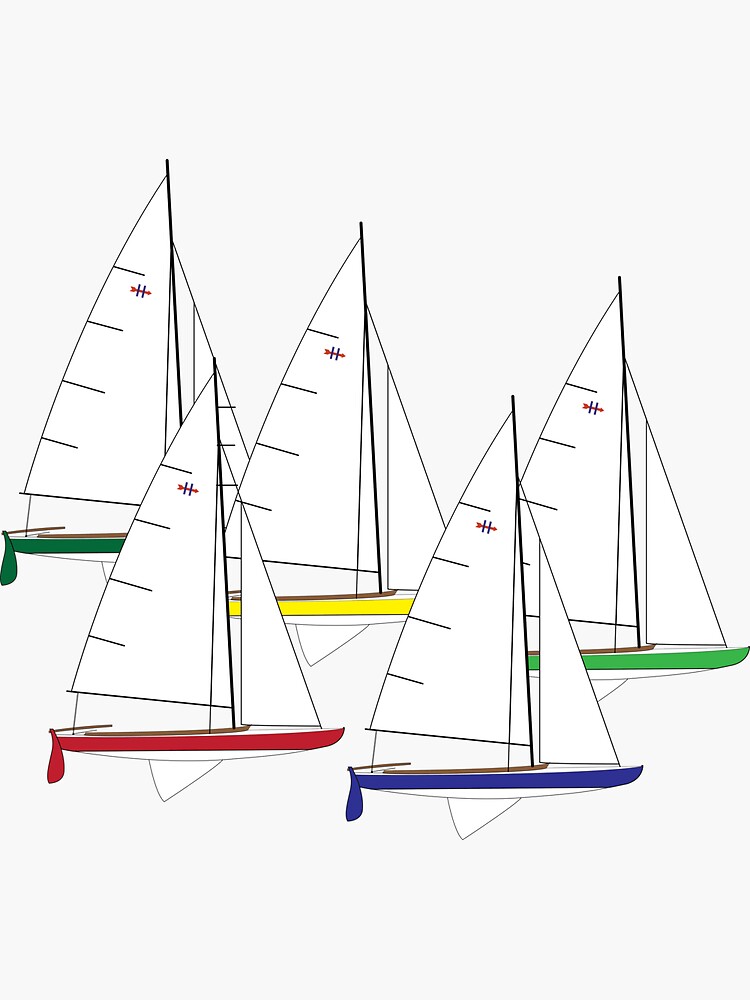 "Hampton One Design Sailboats Racing" Sticker for Sale by CHBB | Redbubble