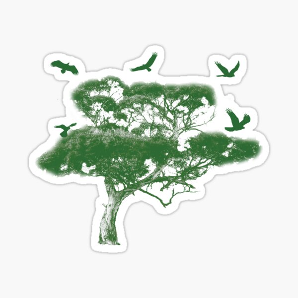 "Green Bird Gum Tree" Sticker for Sale by JarrettStock | Redbubble